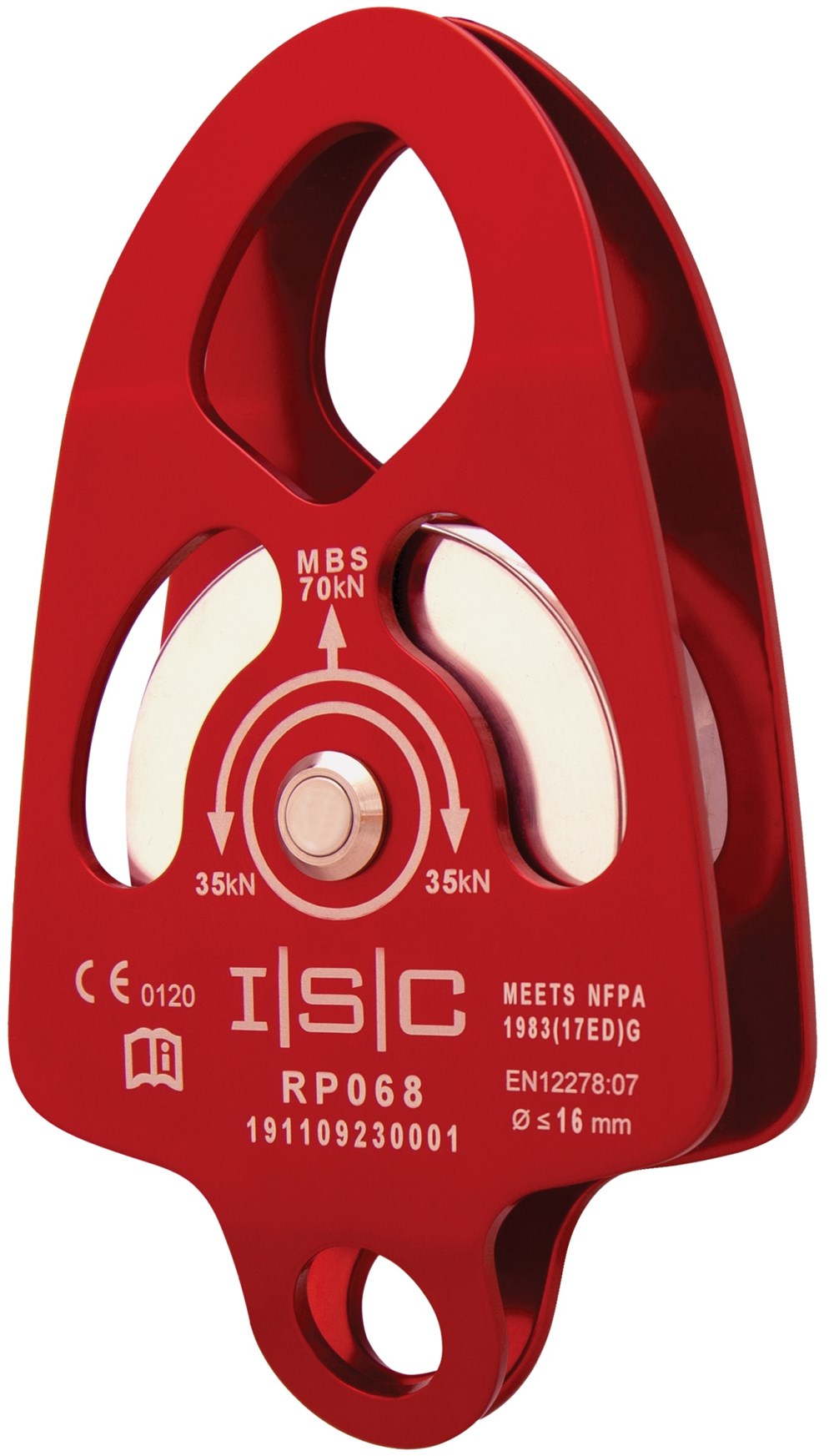 ISC Large Single Prussik Pulley with Load Becket - Aluminium - 70kN ...