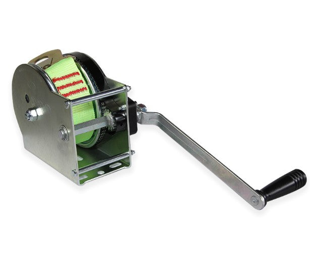 Zinc Plated Webbing Winch complete with webbing strap & hook — Winchshop