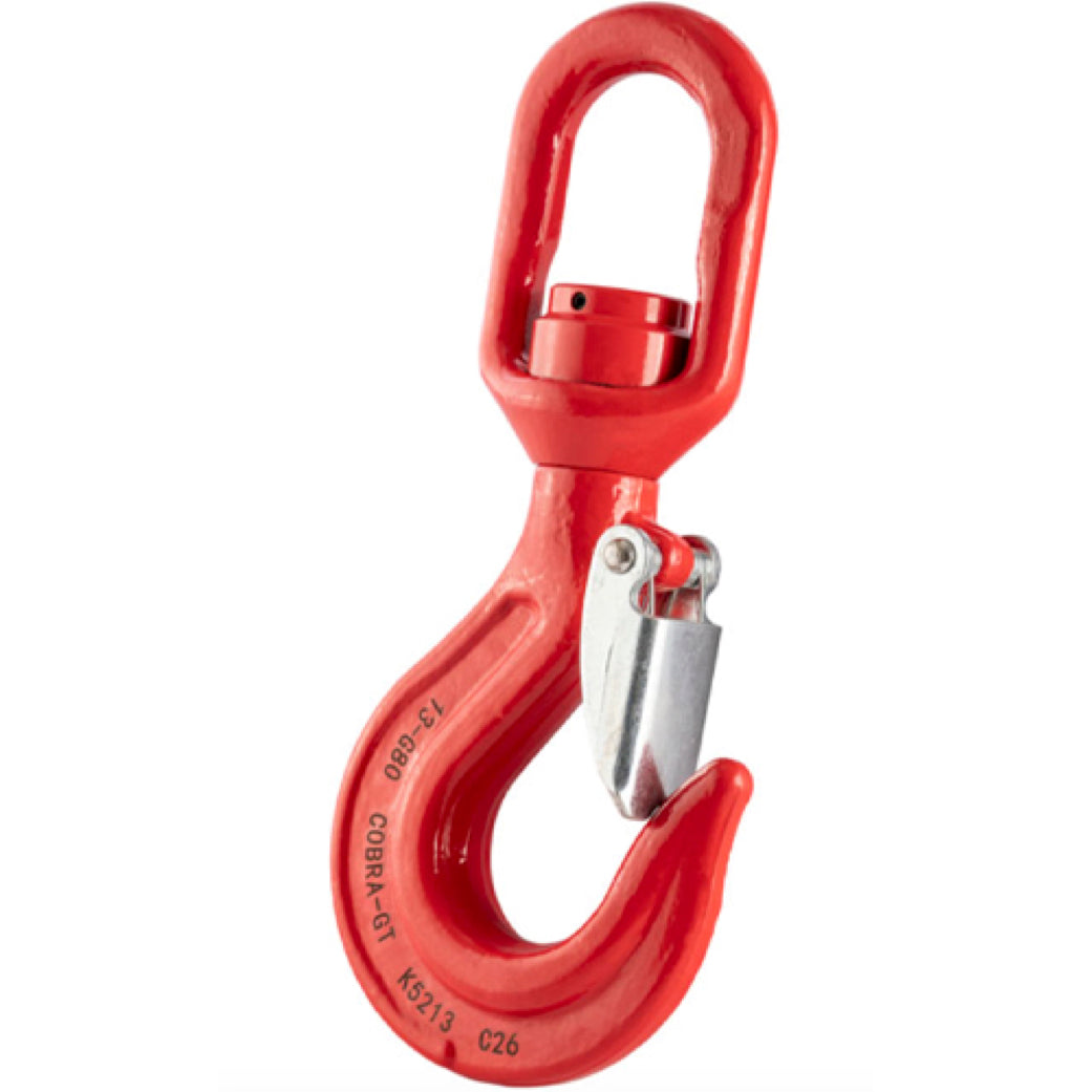 GT Cobra Grade 80 Swivel Sling Hook with Ball Bearing c/w Safety Catch ...