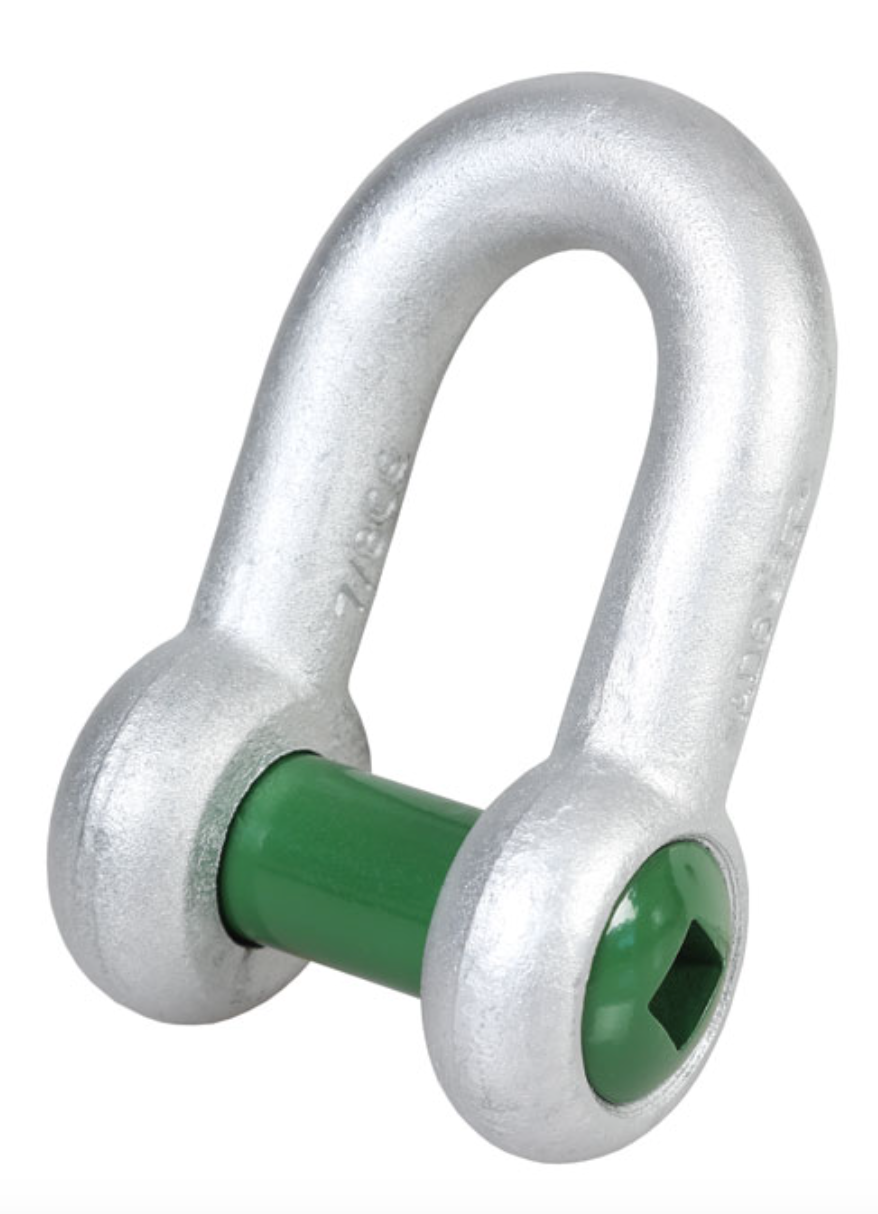 Green Pin Grade 6 Square Sunken Hole Dee Shackle — Winchshop