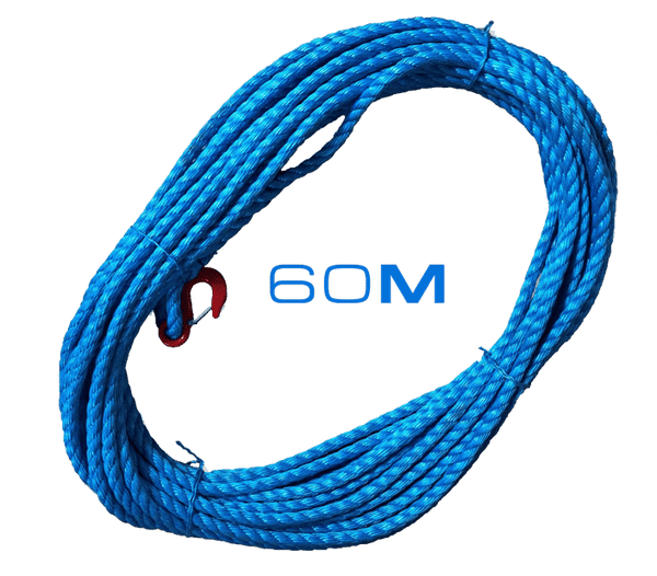 Securpulley 18mm Diameter Polypropylene Rope - 60m with Hook — Winchshop
